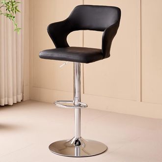 Generic H&ouml;henverstellbare Barhocker aus Leder mit R&uuml;ckenlehne und Armlehnen, drehbare K&uuml;cheninselst&uuml;hle f&uuml;r Esszimmer und B&uuml;ro - Modernes Rot