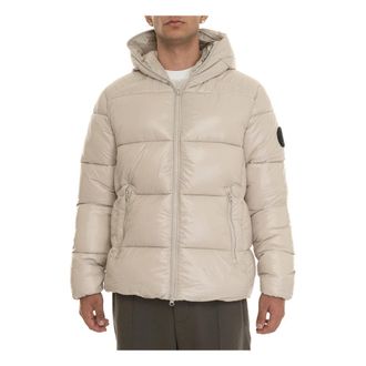 Save The Duck Gl&auml;nzende Kapuzen Steppjacke - - Jackets - Herren - Beige - M