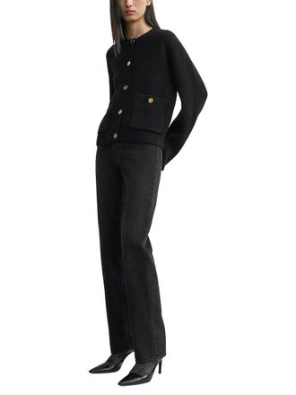 Toteme Hammered Button Cashmere Cardigan - Black