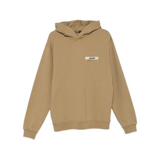 Jacquemus Homme, Sweatshirts et sweats &agrave; capuche, Beige, Taille: L Logo SweaT-shirt