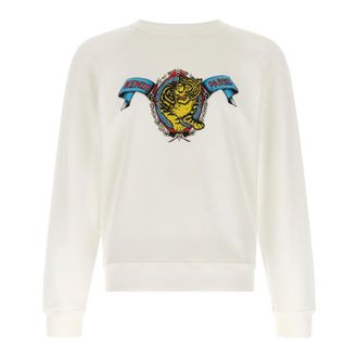 Kenzo Homme, Sweatshirts et sweats &agrave; capuche, Blanc, Taille: XL SweaT-shirt Jumping Tiger