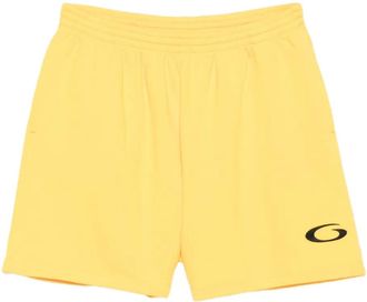 Balenciaga Stretchbund-Shorts mit Logo-Stickerei - Gelb