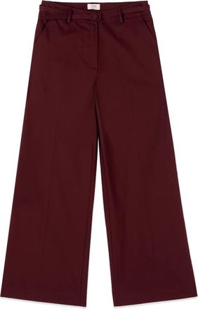 Oltre Femme, Pantalons, Brun, Taille: 46 FR Pantalon palazzo en m&eacute;lange de coton