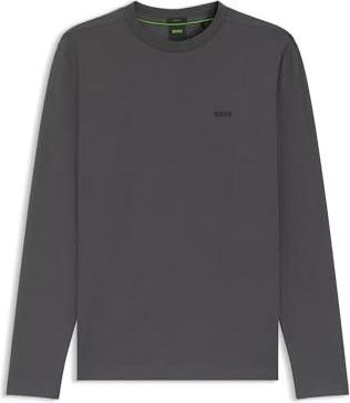 BOSS Hommes Tee Long T-Shirt &agrave; Manches Longues en Coton Stretch avec Logo Contrastant