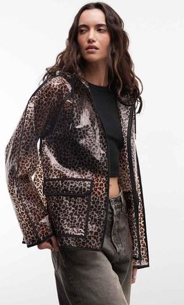 Noisy May Imperm&eacute;able transparent &agrave; capuche - Imprim&eacute; animal-noir