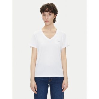 Pepe Jeans London T-Shirt Macy PL506051 Wei&szlig; Regular Fit