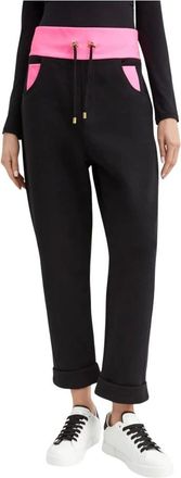 Balmain Femme, Pantalons, Noir, Taille: 38 FR Logo Pantalons de surv&ecirc;tement