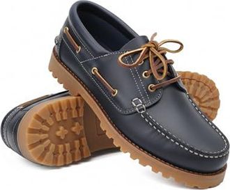 Zerimar Chaussures Bateau en Cuir pour Homme | Confortables et &eacute;l&eacute;gantes, id&eacute;ales au Quotidien | Fabriqu&eacute;es en Espagne | Bleu Marine | Pointure 41