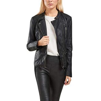 Only Freya Biker - Blouson - Faux Cuir - Manches Longues - Femme - Noir (Black) - FR: 38 (Taille Fabricant: 38)