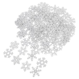 Cabilock 100 St&uuml;ck Schneeflocken Holz Weihnachtsdeko Klein Streudeko Weihnachten Tischdeko Holzdeko F&uuml;r DIY Basteln Winterdeko Baumschmuck Christbaumschmuck