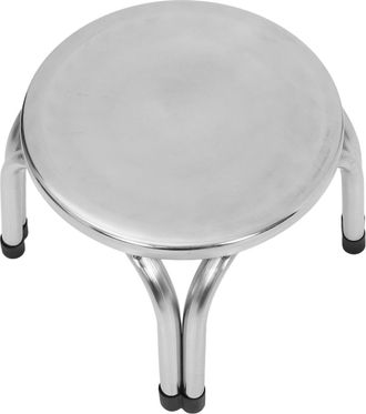 Garneck Edelstahl Tritthocker 22cm Kompakt rutschfest Metallhocker f&uuml;r K&uuml;che Bad Wohnzimmer Robuster Fu&szlig;hocker Stapelbar Pflegeleicht Vielseitig f&uuml;r Senioren 