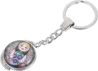 Soimiss Porte-Cl&eacute;s Matriochka Pendentif Artisanal &agrave; Lignes Nettes, D&eacute;coration Suspendue pour Paquet &agrave; Dos et Voiture, Accessoire Rotatif Double Face en M&eacute;tal