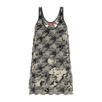 Diesel Robe Courte en M&eacute;lange de Coton - Femme - Robes - Multicolore - Taille: 38 FR