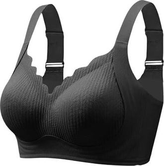 Generic Soutien-gorge de sport l&eacute;ger sans armatures pour femme - Grande taille - Respirant - Gros seins pour montrer la beaut&eacute; du dos, Noir, 3XL