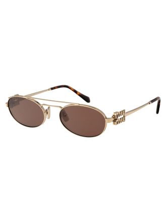 Miu Miu Womens Sunglasses 0mu 54zs Pale Gold Metal