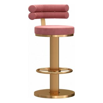 Generic 360&deg; drehbarer Barhocker, Barhocker mit R&uuml;cken- und Fu&szlig;st&uuml;tze, Abgerundeter mechanischer H&ouml;henverstell-Tresenhocker