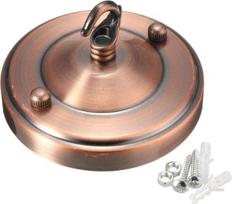 Baoblaze Deckenrosette Hakenplatte Wohnkultur Lampe Dekoration Plattenhalter Gl&uuml;hbirnenarmatur Vintage Deckenhaken Lampensockel Haken Deckenhakenplatte, Rotbro