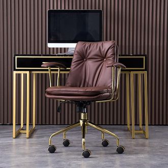 Generic Ergonomischer B&uuml;rostuhl, hoher Schreibtischstuhl aus PU-Leder, h&ouml;henverstellbarer Computerstuhl mit Armlehnen und Rollen, Tragkraft 181 kg