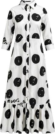 Alessandro Enriquez Femme, Robes, Multicolore, Taille: 38 FR Abito lungo chemisier maxi pois