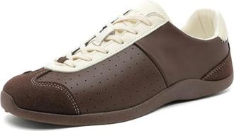 Generic JCVBN Chaussures plates tendance pour femme, l&eacute;g&egrave;res, respirantes, antid&eacute;rapantes, design d&eacute;contract&eacute; en cuir souple, marron, 39.5 EU