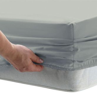 Pizuna Spannbettlaken 170x200 cm-180x200 cm Baumwolle Silber, 1000 Fadenzahl aus 100% langstapeliger Baumwolle in Satinbindung Dickes Spannbettlaken mit 40 c