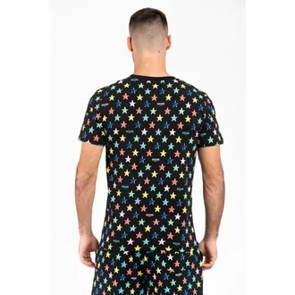 Moschino Multicolor Star Print T-Shirt - Black