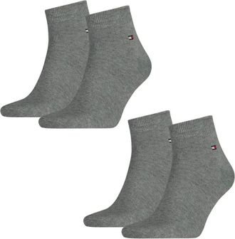 Tommy Hilfiger unisex, Sous-v&ecirc;tements, Gris, Taille: M Quarter Socks