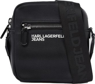 Karl Lagerfeld Karl Lagerfeld Jeans, Herren, Essential Grainy Pu Kameratasche, Schwarz, Einheitsgröße