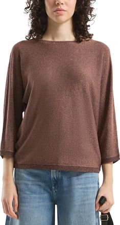 QS by s.Oliver Pullover in Glitzeroptik mit Fledermaus&auml;rmeln