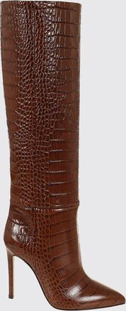 PARIS TEXAS Kniehohe Stiefel aus Leder in Kroko-Pr&auml;gung mit Stiletto-Absatz