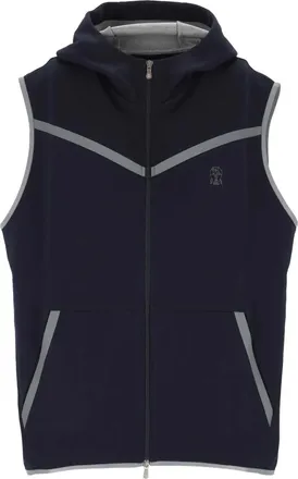 Brunello Cucinelli Weste mit Kapuze - Blau