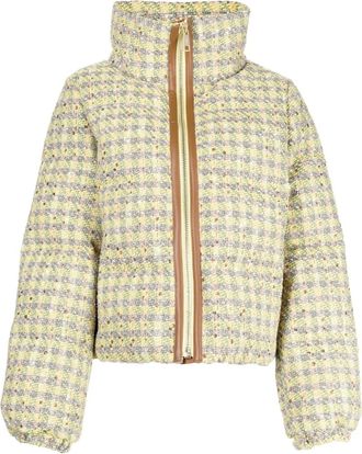 Nicole Benisti doudoune en tweed à col montant - Jaune