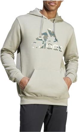 adidas Adidas Mens Camouflage Graphic Hoodie, Silver Pebble