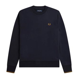 Fred Perry Homme, Sweatshirts et sweats &agrave; capuche, Bleu, Taille: S SweaT-shirt Ras du Cou Intemporel