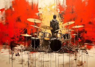 Calvendo Poster 59,4 x 42,0 cm Querformat Schlagzeug, die Stille nach dem musikalischen Feuerwerk| Bilder, Kunstdruck, Wandbild, Wanddeko, Prints ohne Rahmen