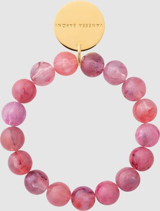 Vanessa Baroni Bracelet Mini Beads Flex Crystal Pink Marble