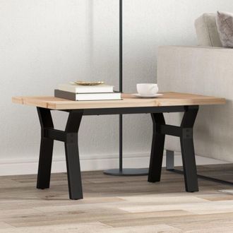 vidaXL Vidaxl - Couchtisch Y-Gestell 80x50x40,5cm Massivholz Kiefer & Stahl