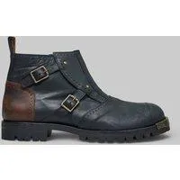 Ziggy Chen Brass Tip Buckle Boots With Spats