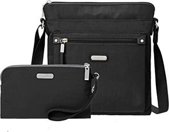 Baggallini Go Bagg with RFID Phone Wristlet, Sacs à Main Femme, Noir, Taille Unique