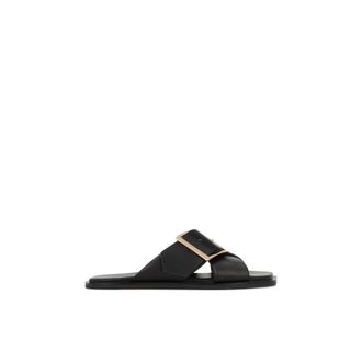 Kazar Flache Pantoletten mit &uuml;berkreuzten Riemen - - Shoes - Damen - Schwarzk - 39 EU