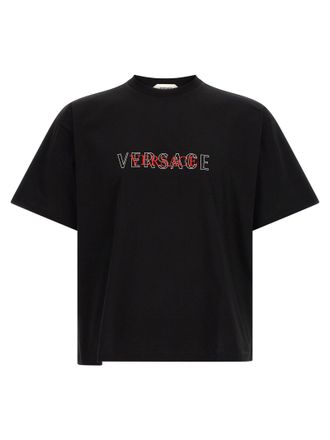 Versace Schwarzes Baumwoll-T-Shirt