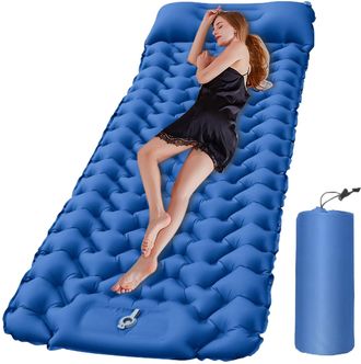 Generic Camping-Isomatte, aufblasbare Isomatte mit Kissen, bequeme Camping-Luftmatratze, ergonomische Zeltausrüstung für Garten, Wandern, Klettern, Rucksackre