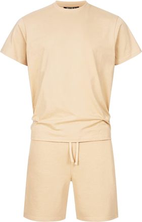 Indicode Herren Comfy Shorts & Shirt Set | Sweatshorts & T-Shirt Bundle aus Baumwollmischung Irish Cream, 3XL