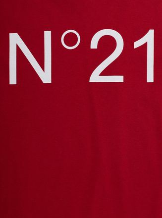 N&deg;21 Logo-Print Cotton T-Shirt - Red