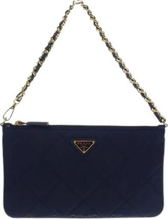 Prada Pre-owned Vintage Quilted Nylon Clutch - Femme - Pre-owned - Bleu - Taille: ONE Size