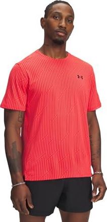 Under Armour T-shirt &agrave; manches courtes Tech Vent Jacquard pour homme, Rouge Racer (713), Taille XL
