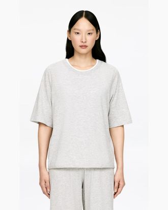 Arket Elegant Fallendes T-Shirt Aus Baumwolle -Grau