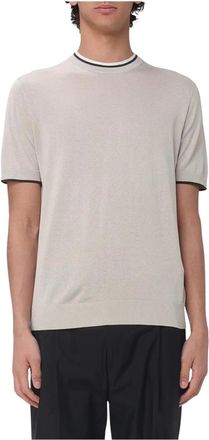 Paolo Pecora Homme, Pulls, Beige, Taille: XL T-shirt en Filo en Soie et Coton Premium A045F200 1420