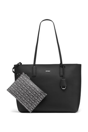 DKNY HANDBAG,SAIGE EW TZ TOTE,BLACK/SILVER,1SZ