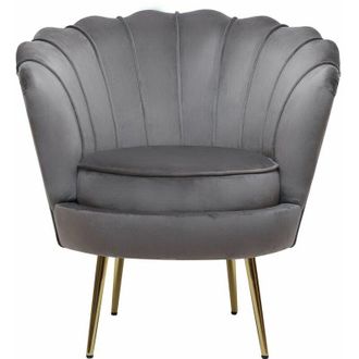 Habitat et Jardin Habitat Et Jardin - Fauteuil en velours Floria - 75 x 68 x 77.5 cm - Gris